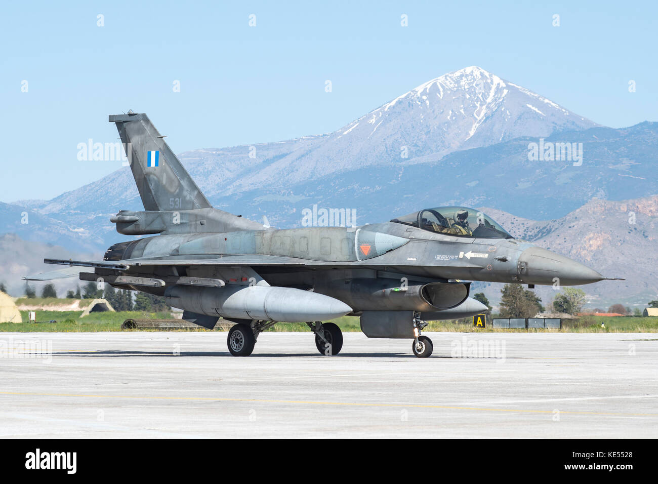Hellenic Air Force F-16C Block 52 preparing for takeoff Stock Photo - Alamy