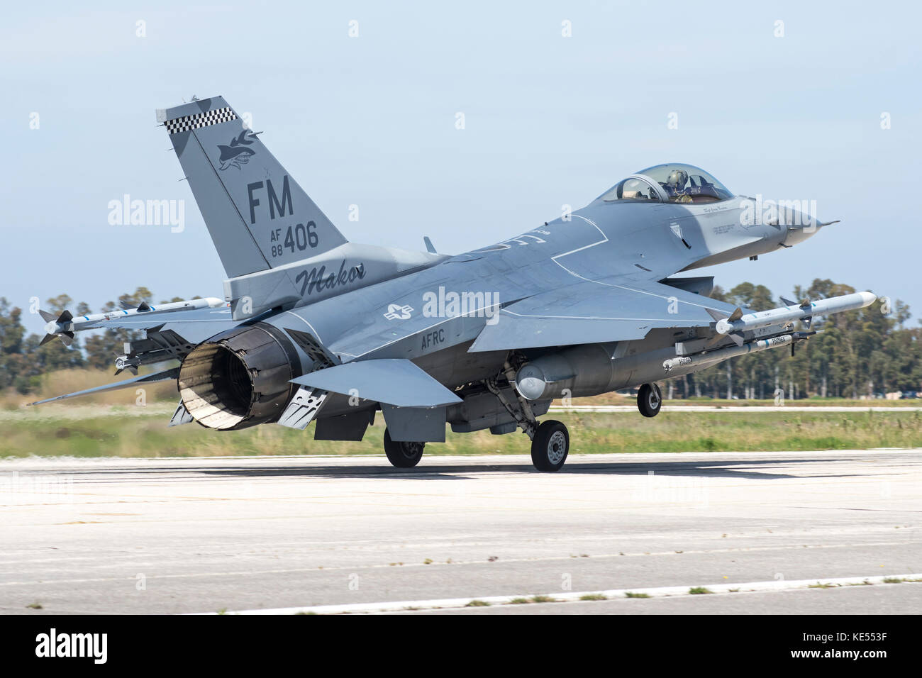 U.S. Air Force Reserve Command F-16C Block 30 landing at Andravida Air ...