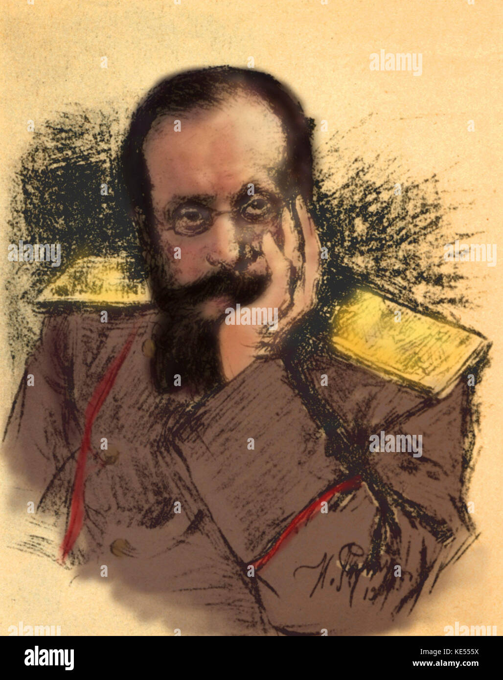 César CUI, portrait. Russian Composer, 1835-1918. One of 'The Five ...