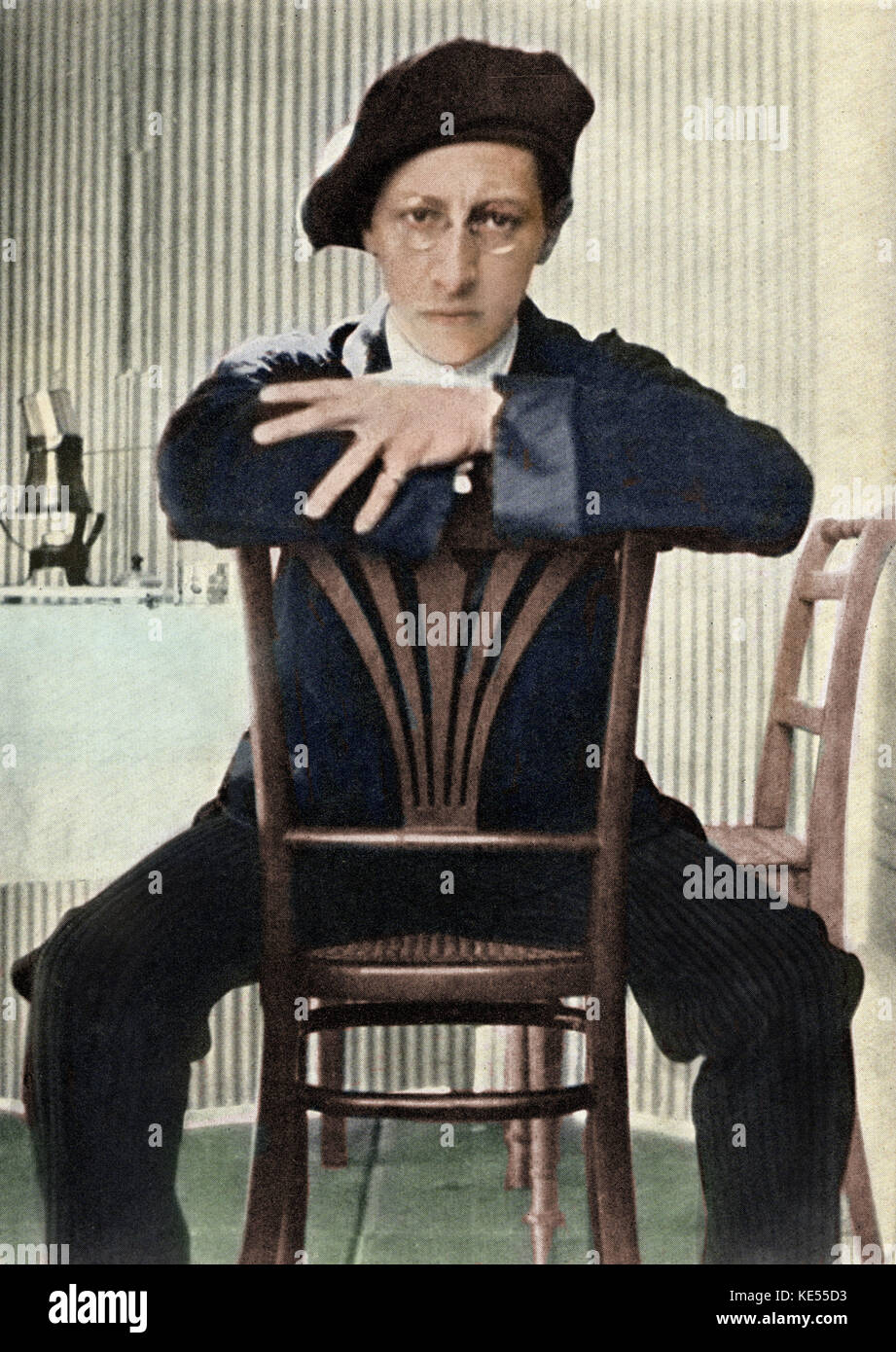 Igor Stravinsky on chair in Leysin, 1914. Russian composer, 1882-1971 ...