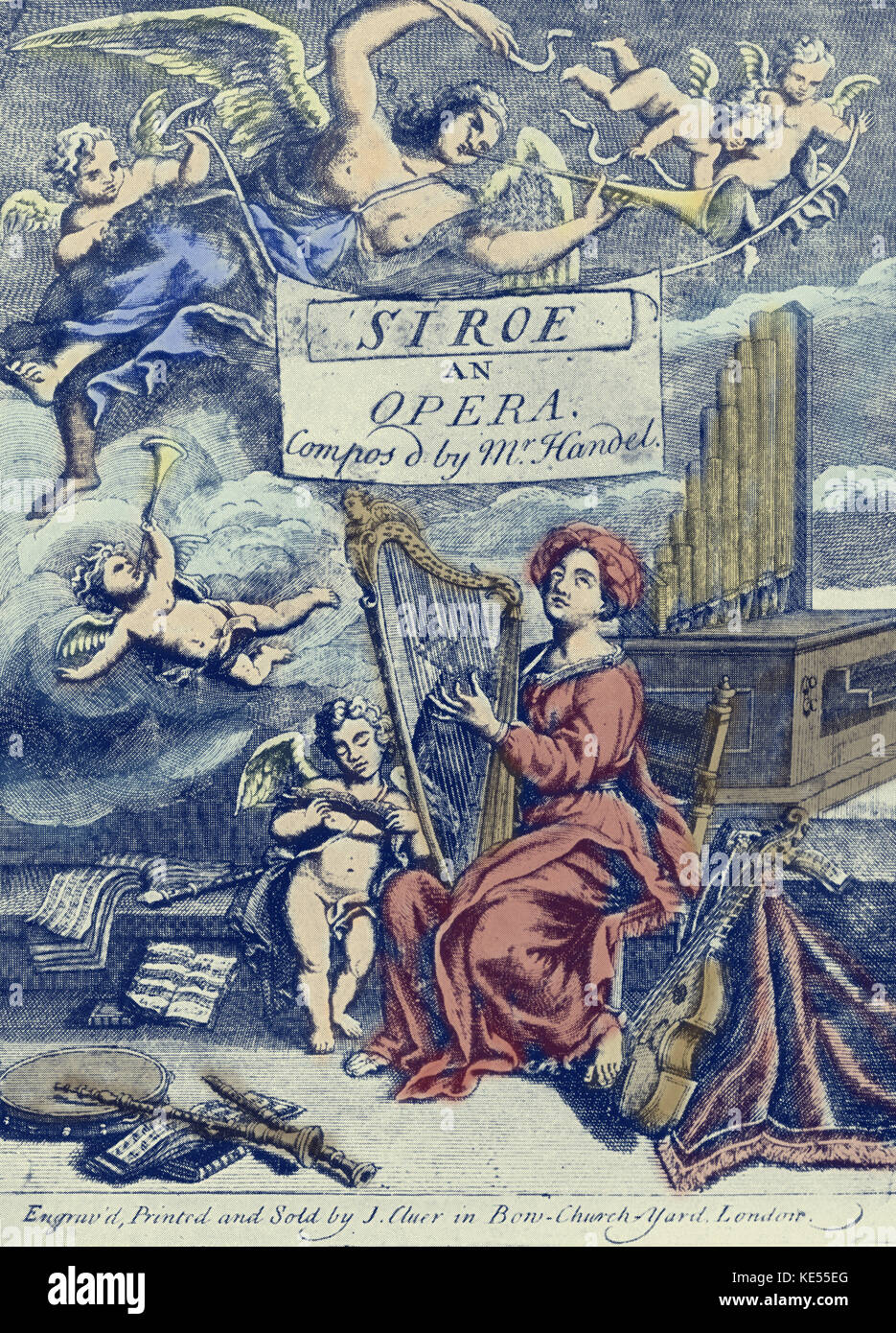 Handel's opera ' Siroes, King of Persia ', Title page from the first ...