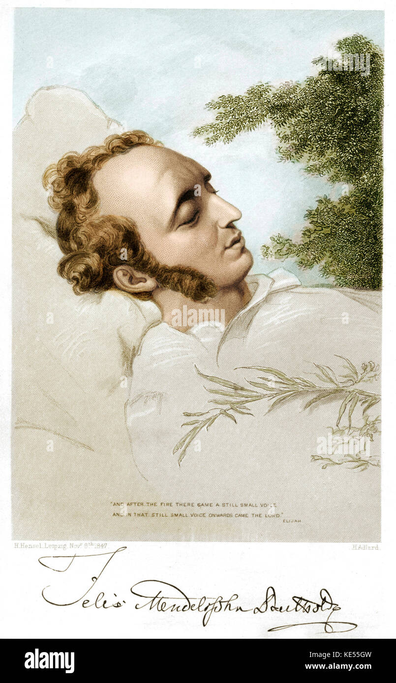 Felix Mendelssohn Bartholdy on his deathbed Published Leipzig by H ...