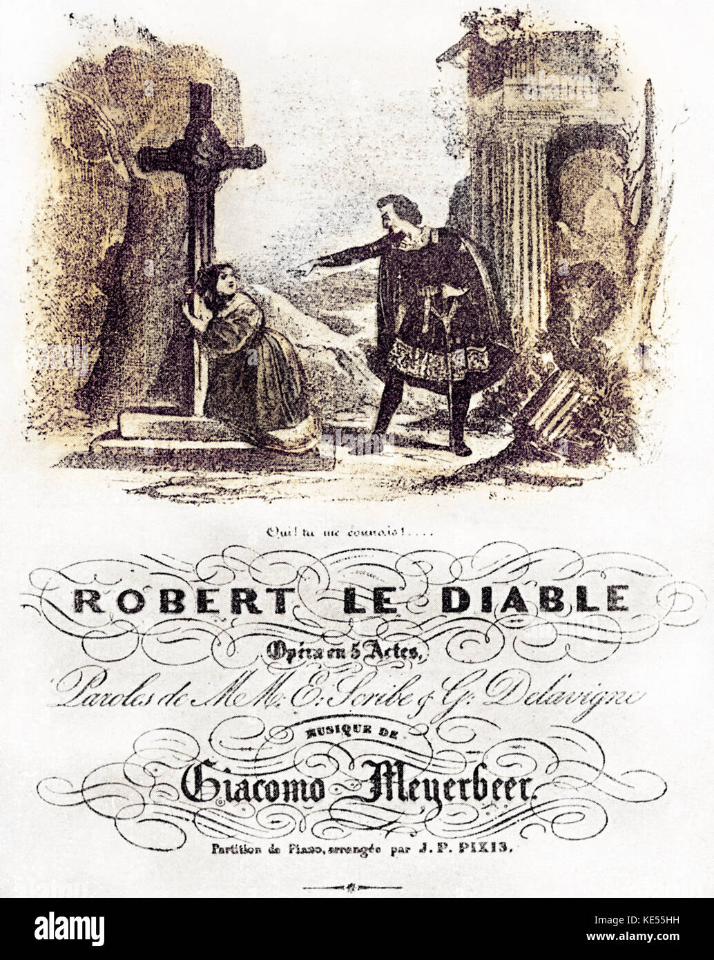 'Robert le Diable' by Meyerbeer . Title page of original score. 1831 ...