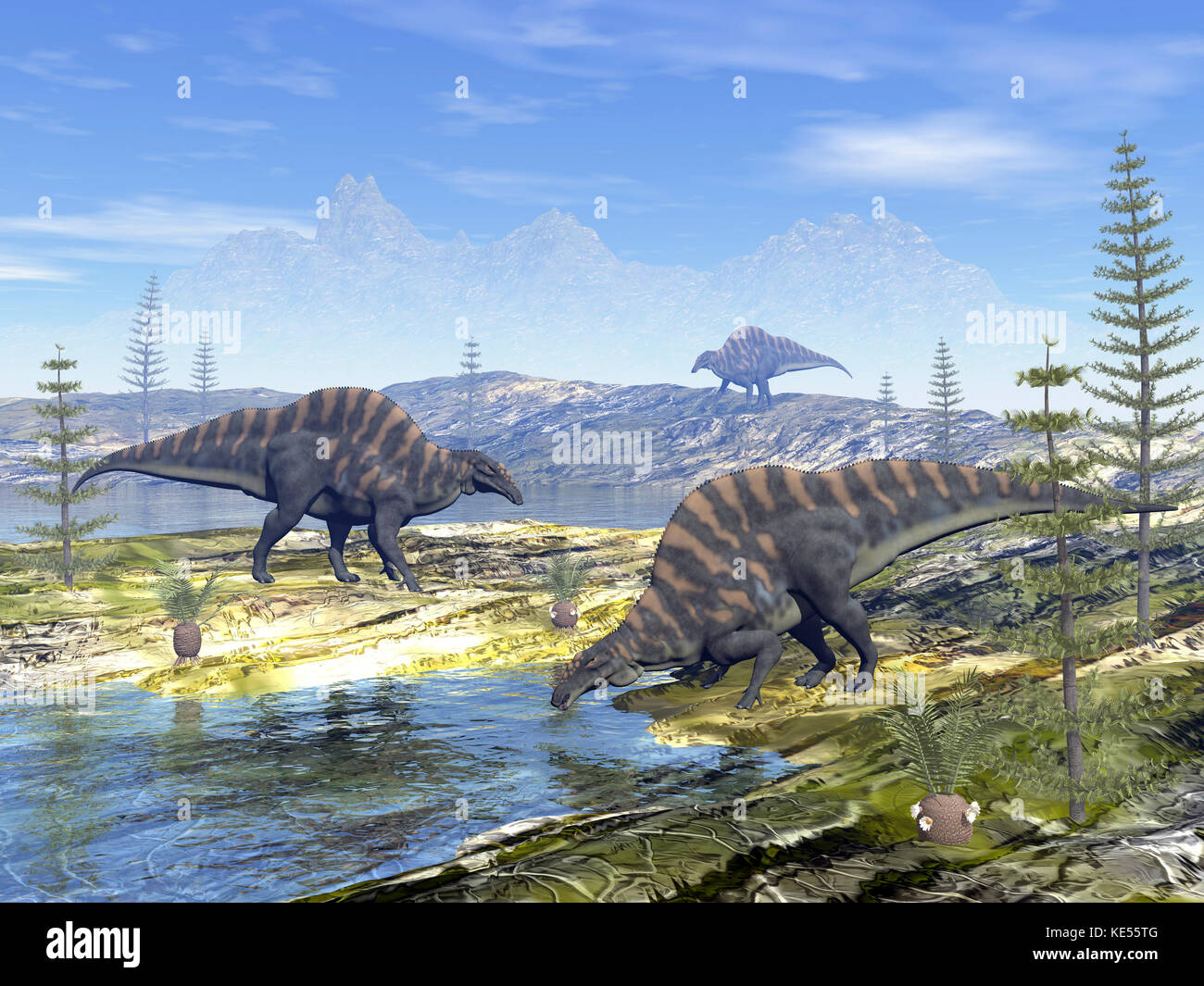Dinosaurs Drinking Water High Resolution Stock Photography and Images ...