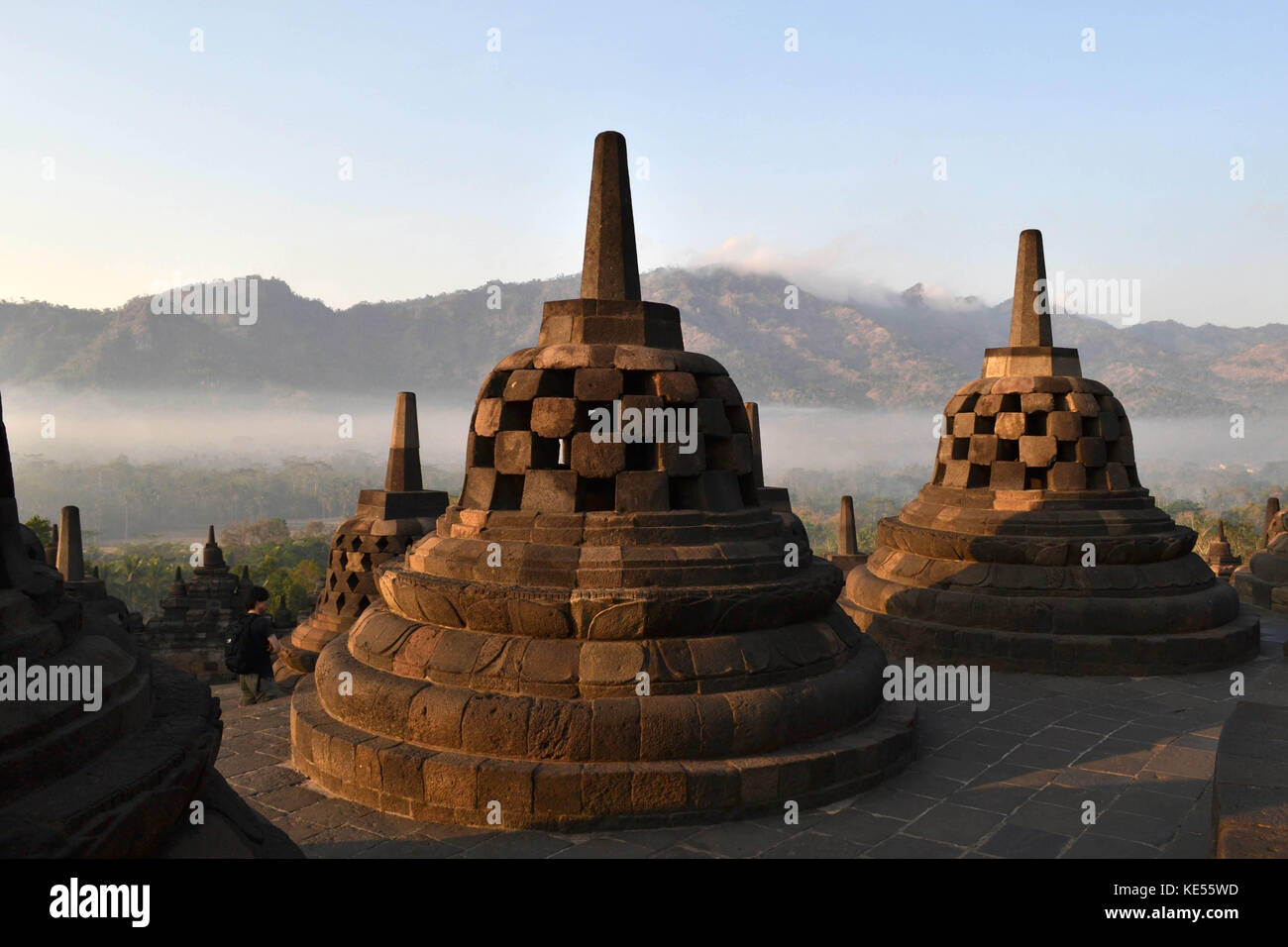 Closer walk to Borobudur, the biggest Buddhist temple in the world. An ...