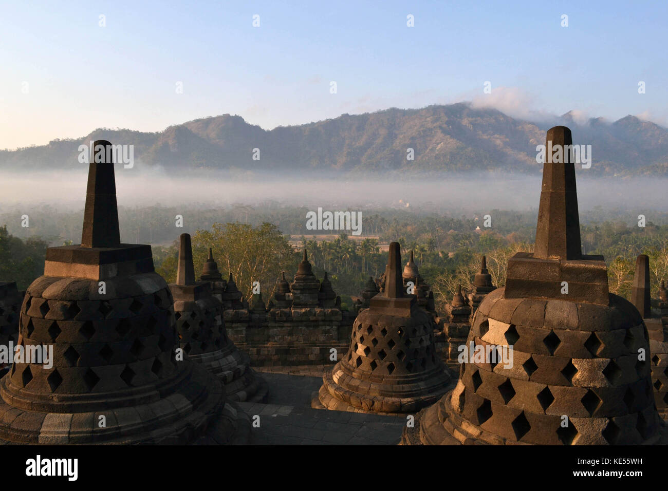 Closer walk to Borobudur, the biggest Buddhist temple in the world. An ...