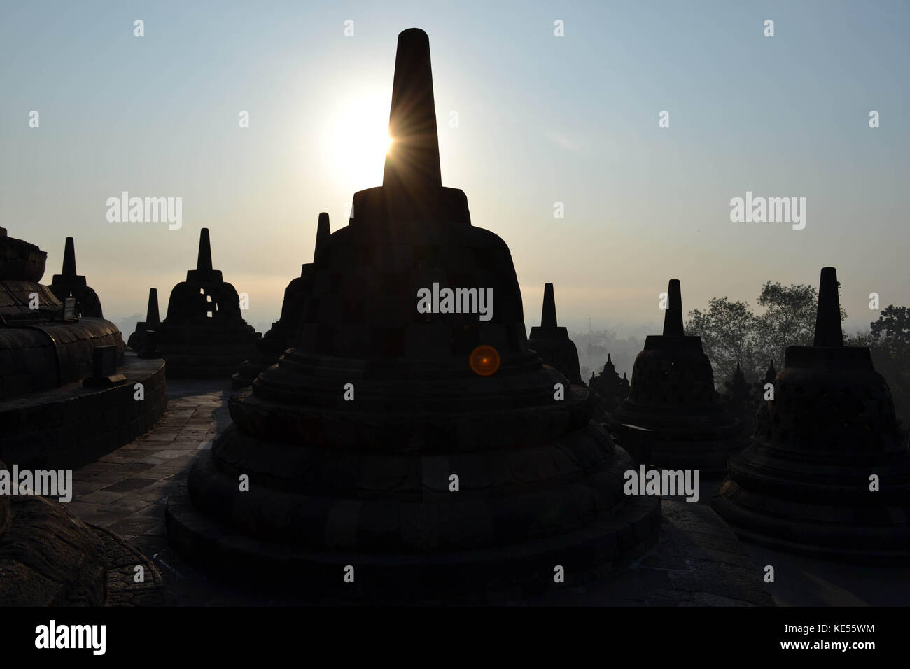 Closer walk to Borobudur, the biggest Buddhist temple in the world. An ...