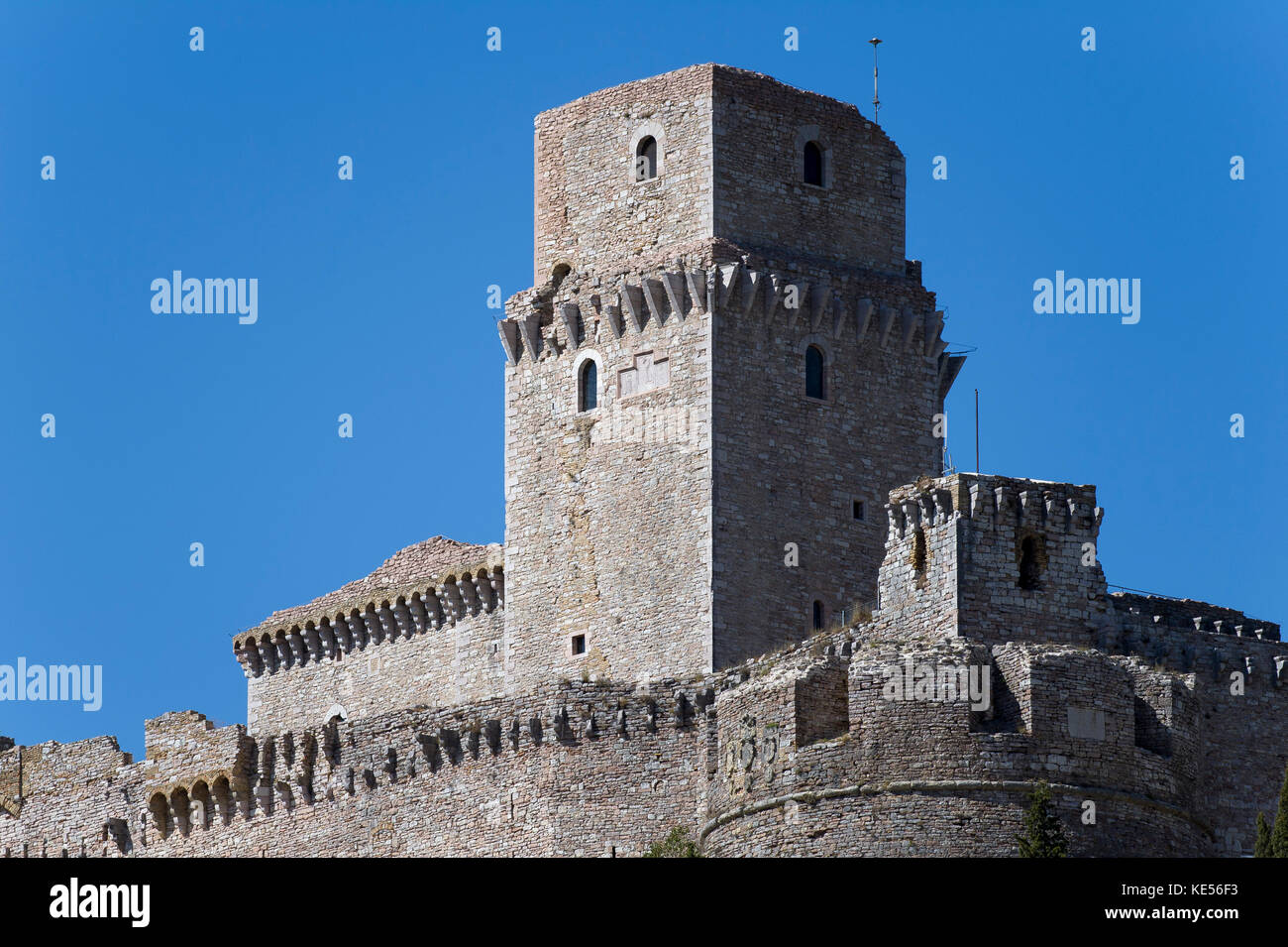 Medieval Rocca Maggiore (fortress) in Assisi, Umbria, Italy. 27 August ...