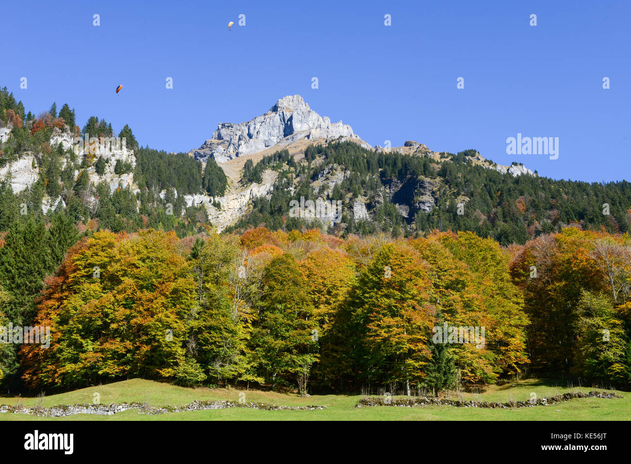Autumn landscape of Engelberg on the Swiss alps Stock Photo - Alamy