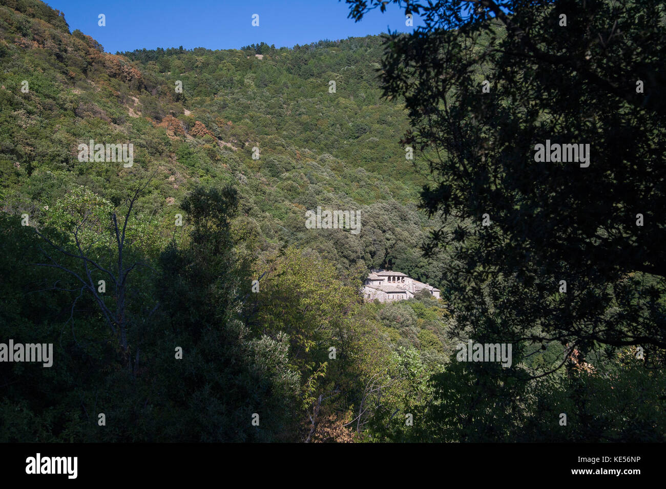 Eremo delle Carceri (The Hermitage of the Carceri) in a steep forest ...