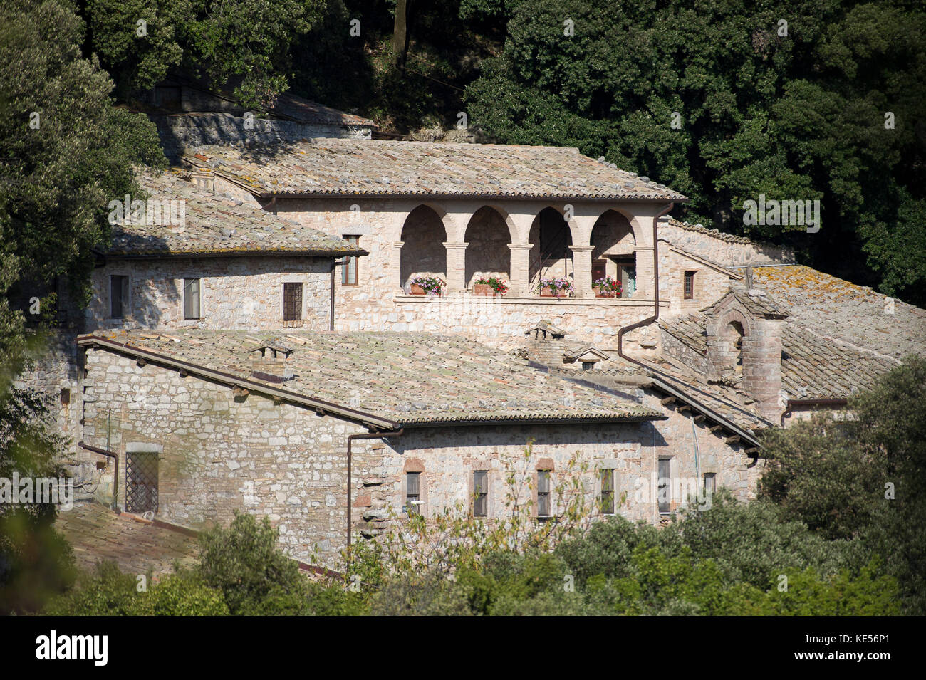 Eremo delle Carceri (The Hermitage of the Carceri) in a steep forest ...