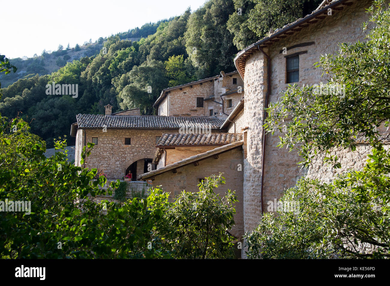 Eremo delle Carceri (The Hermitage of the Carceri) in a steep forest ...