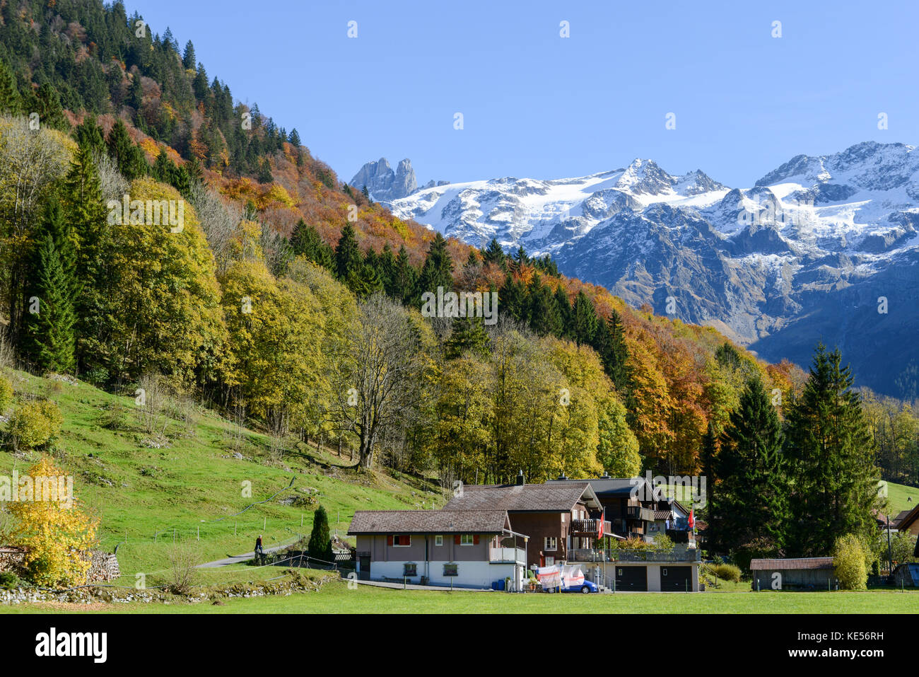 Engelberg, Switzerland - 15 October 2017: Autumn landscape at the ...