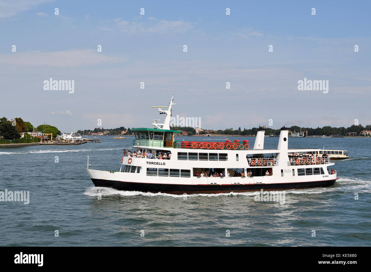 Vaporetto, Passenger ferry in the lagoon of Venice, Torcello, Venice ...