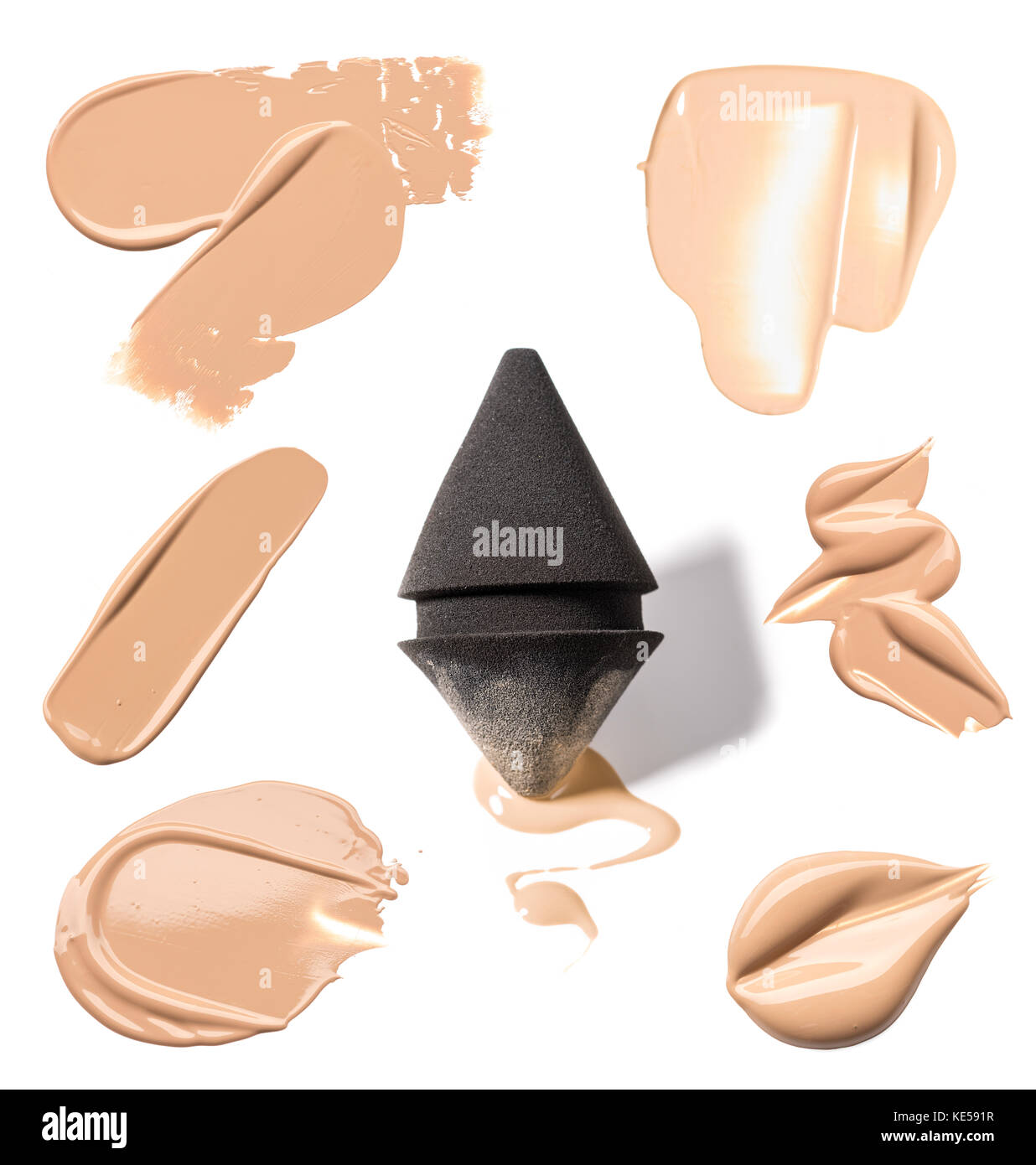 smear paint of cosmetic products on a white background Stock Photo - Alamy