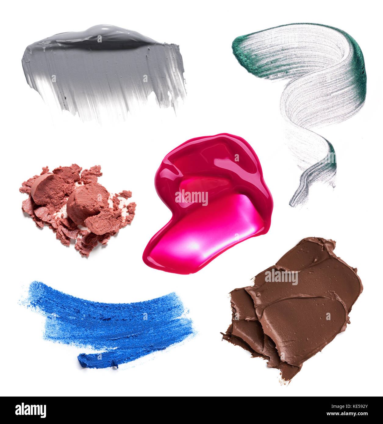 smear paint of cosmetic products on a white background Stock Photo - Alamy