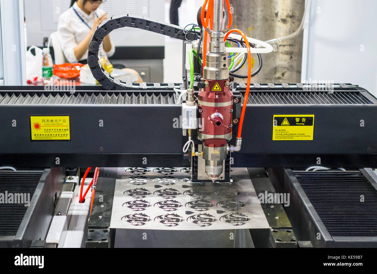 Laser engraving machine demo in Shenzhen, China Stock Photo - Alamy