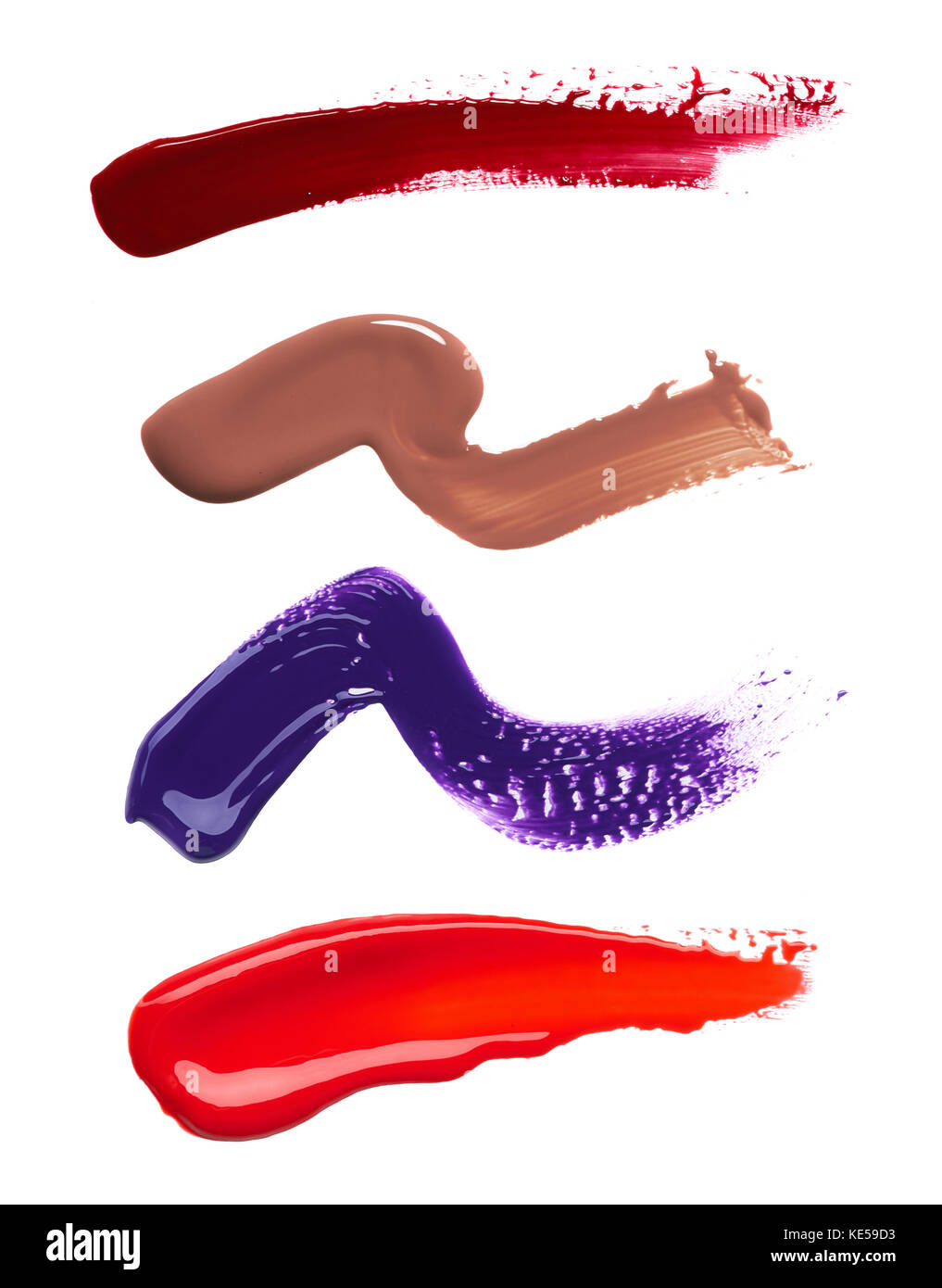 smear paint of cosmetic products on a white background Stock Photo - Alamy