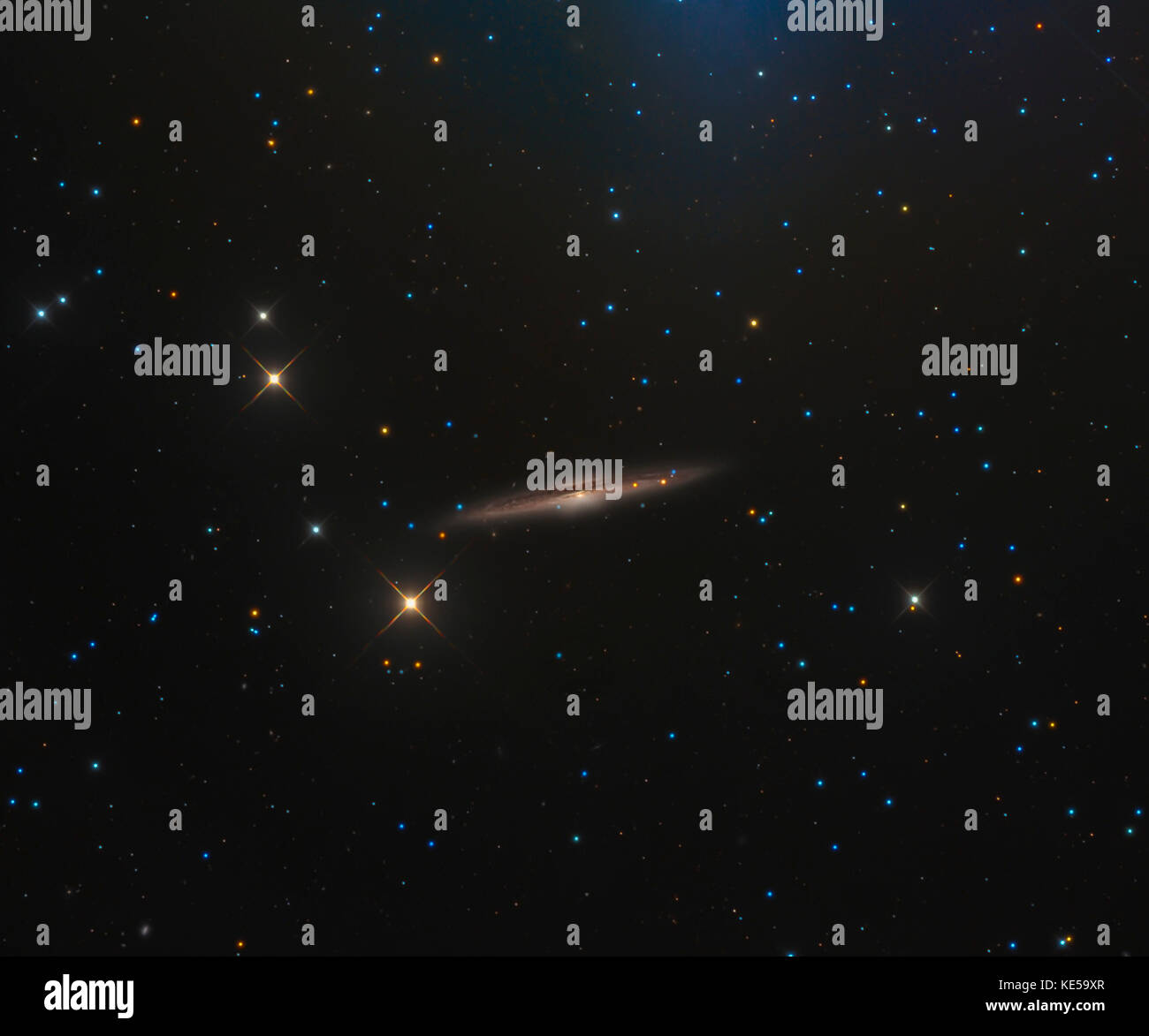 NGC 5746 barred spiral galaxy in the constellation of Virgo Stock Photo ...