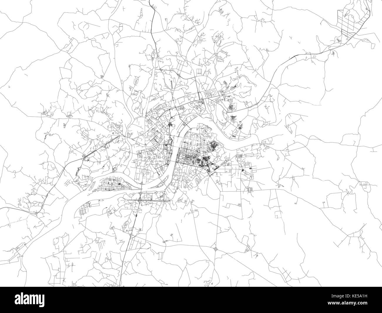 Streets of Pyongyang, North Korea, city map Stock Vector Image & Art ...