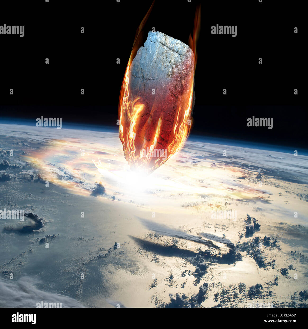 A Massive Asteroid Enters Earths Atmosphere And Impacts The Planet