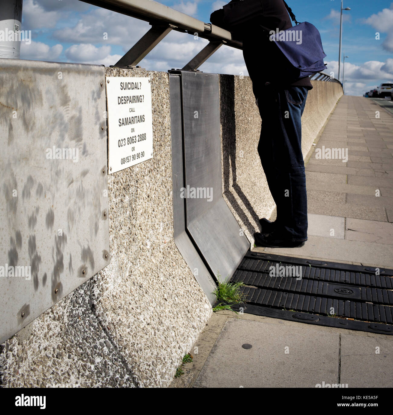 Samaritans sign on Itchen Bridge in Southampton Hampshire offering a ...