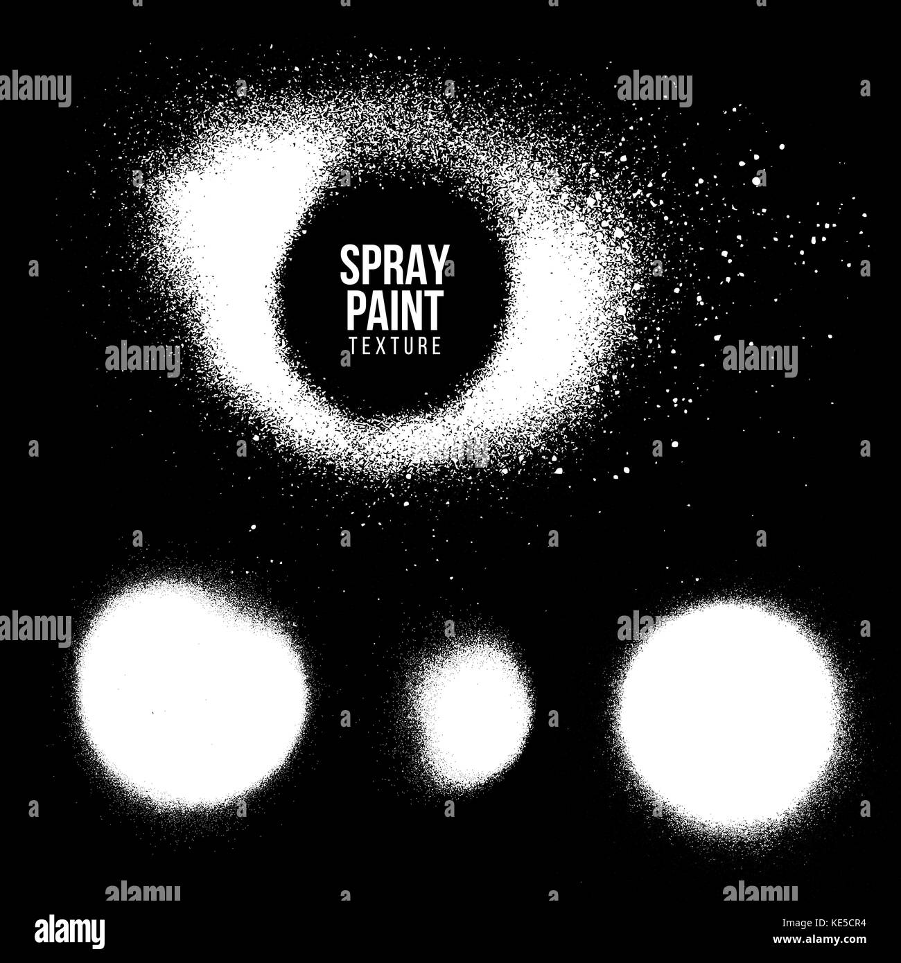 vector circle shape white monochrome spray paint decorative splatter ...