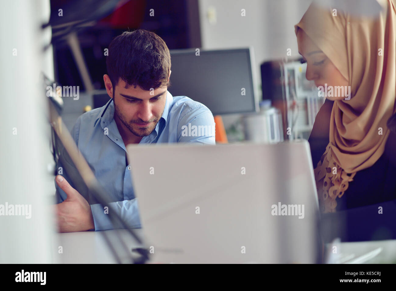 Startup business people group working everyday job at modern office ...
