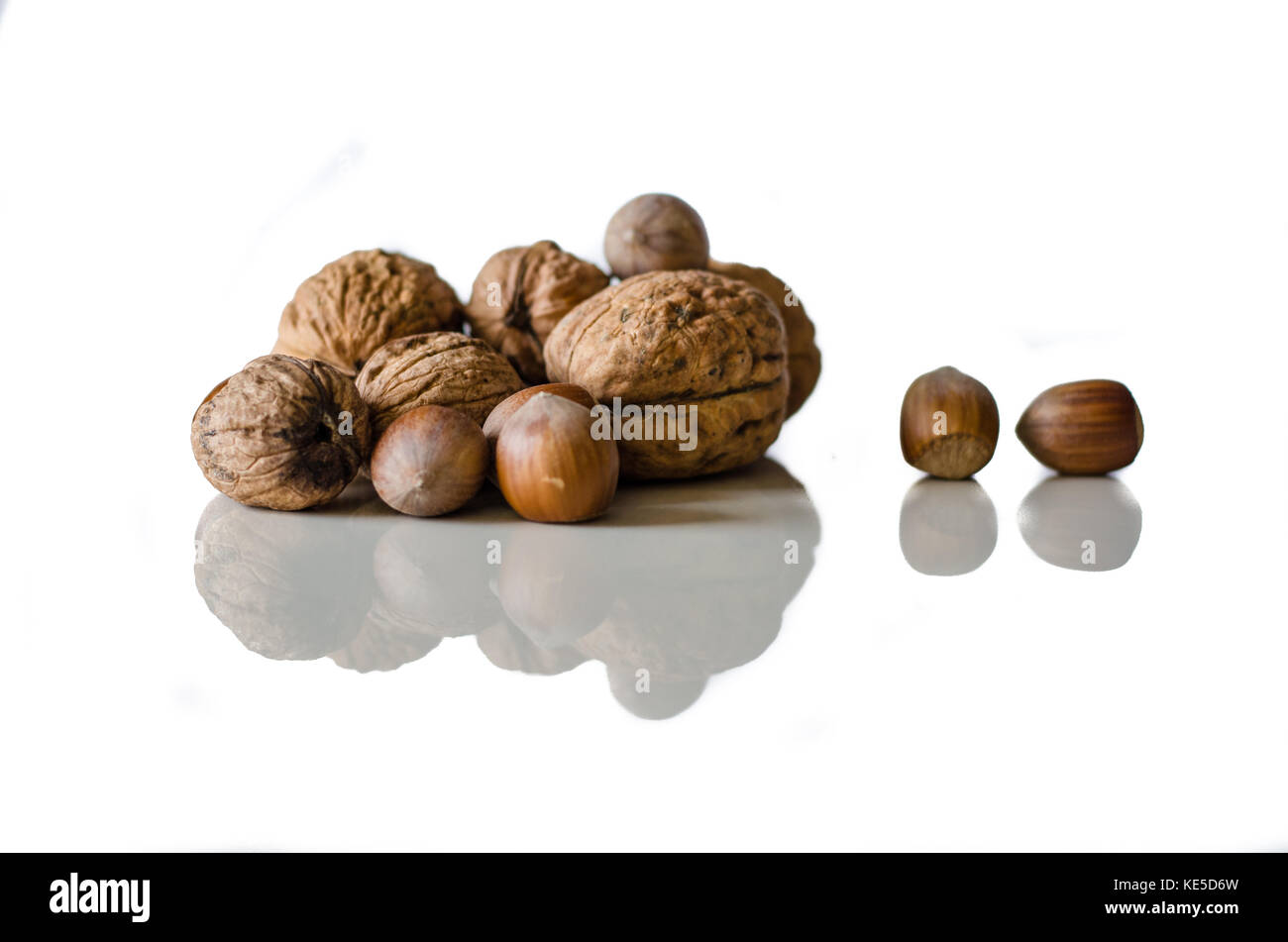 group of walnuts and hazelnuts Stock Photo - Alamy