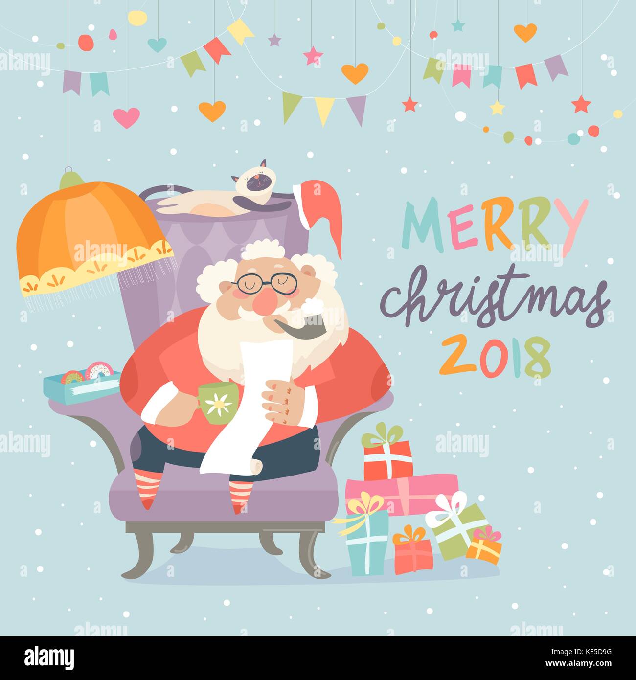 Joyful cat in santa hi-res stock photography and images - Alamy