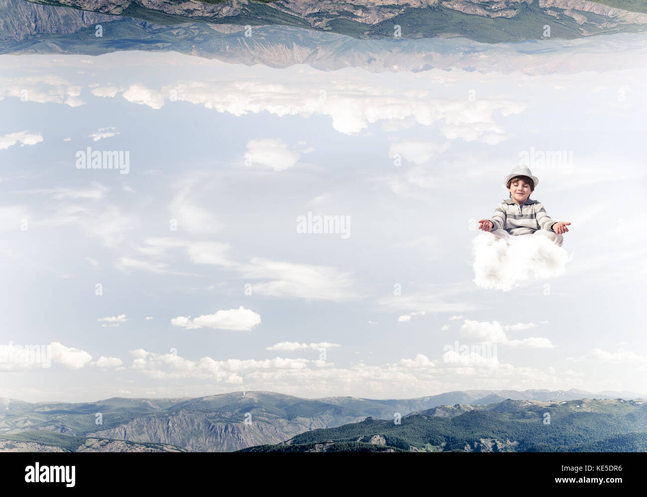Young boy keeping mind conscious Stock Photo - Alamy