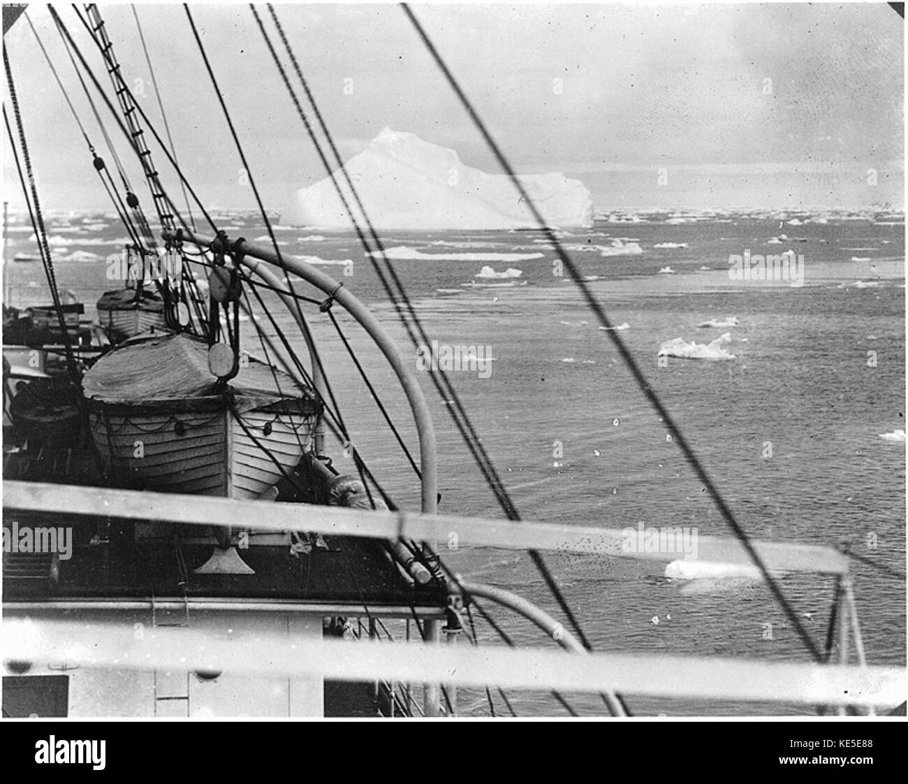 Iceberg seen from ship's deck, about 1919 Stock Photo - Alamy
