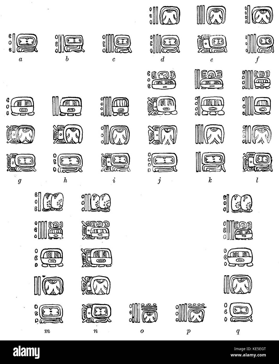 Historical symbols mayan culture Black and White Stock Photos & Images ...