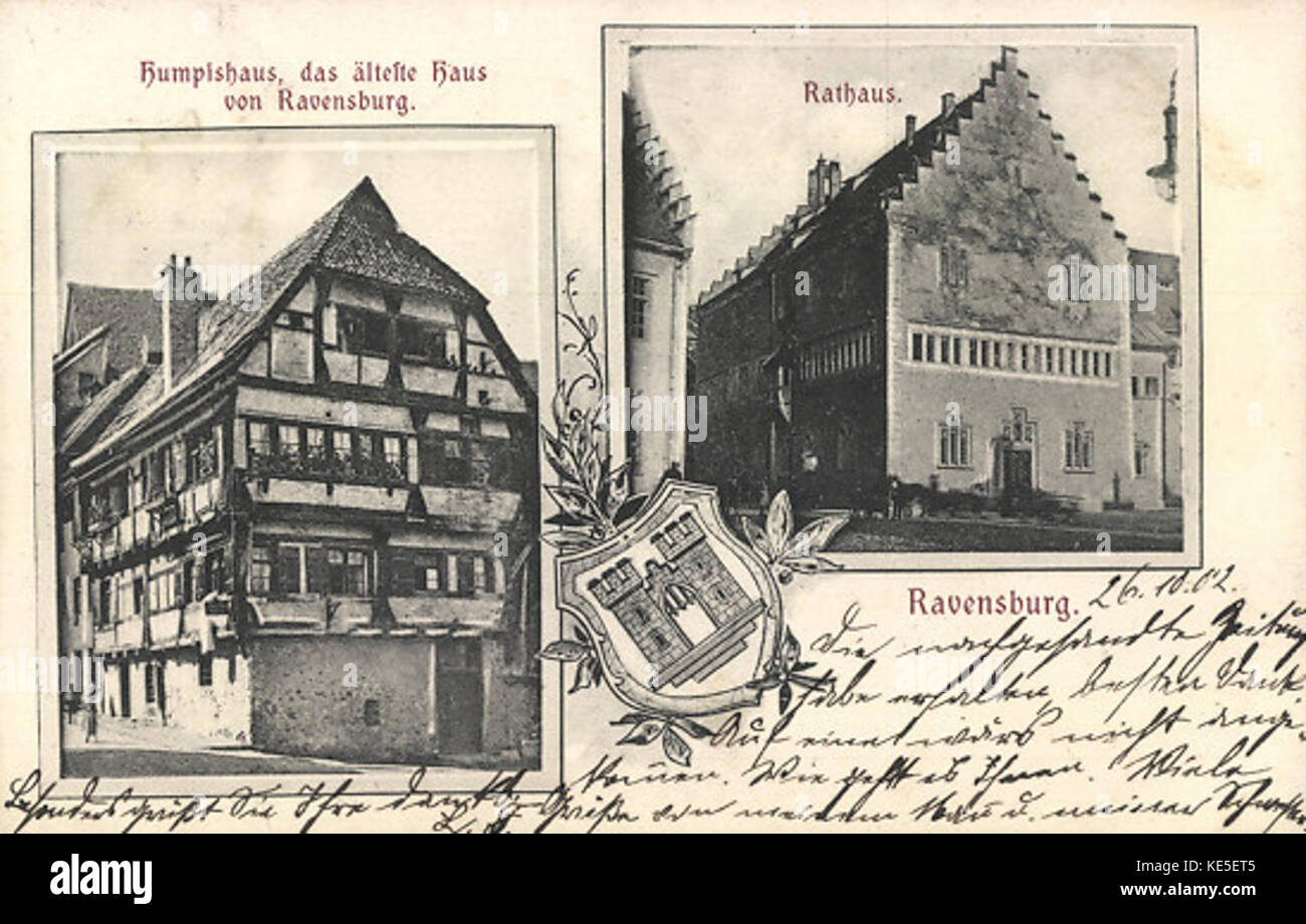 Ravensburg AK Humpishaus Rathaus 1902 Stock Photo - Alamy
