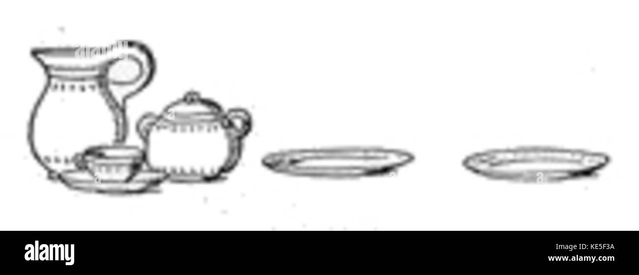 Tea Set Drawing Stock Photo - Alamy