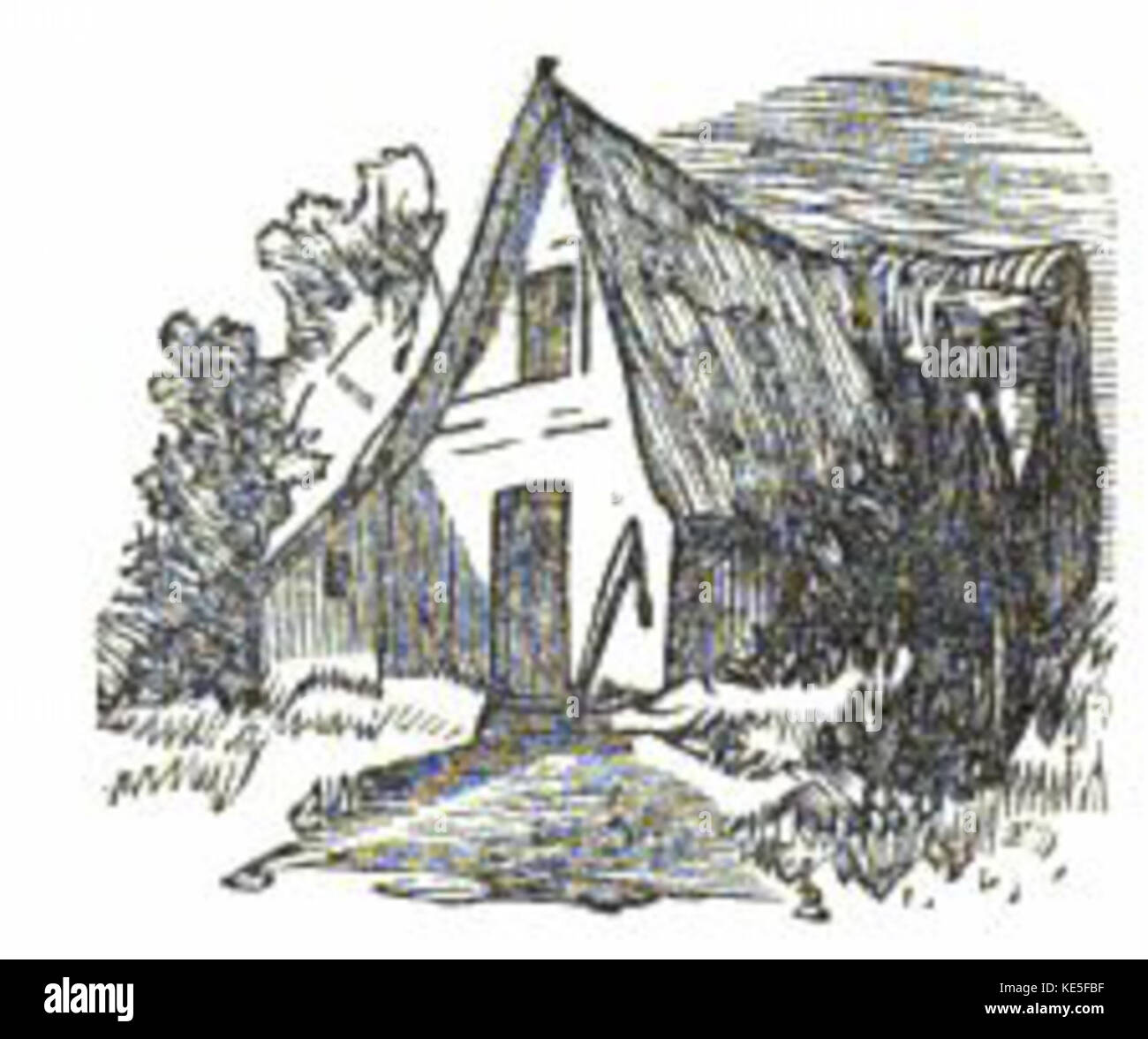 Thatched Cottage Drawing Stock Photo - Alamy