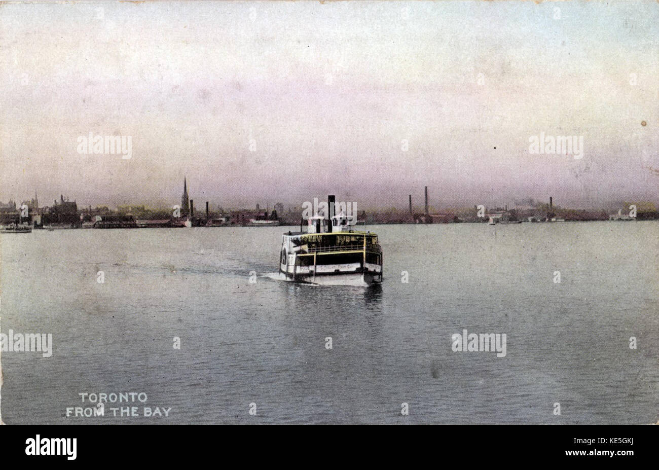 Toronto Ferry Company ferry crossing the bay from the city of Toronto ...