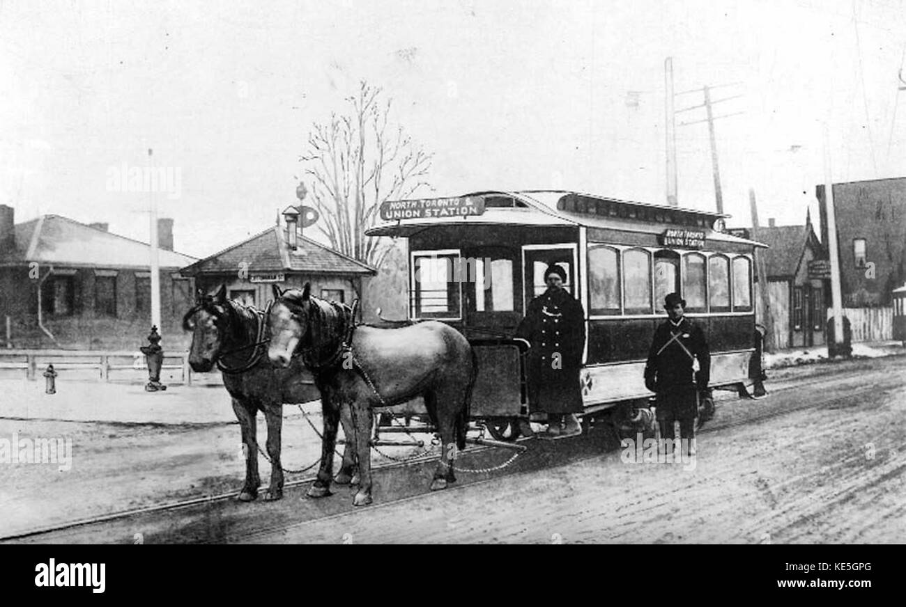An image of a two-horse carriage parked at the old North Toronto ...