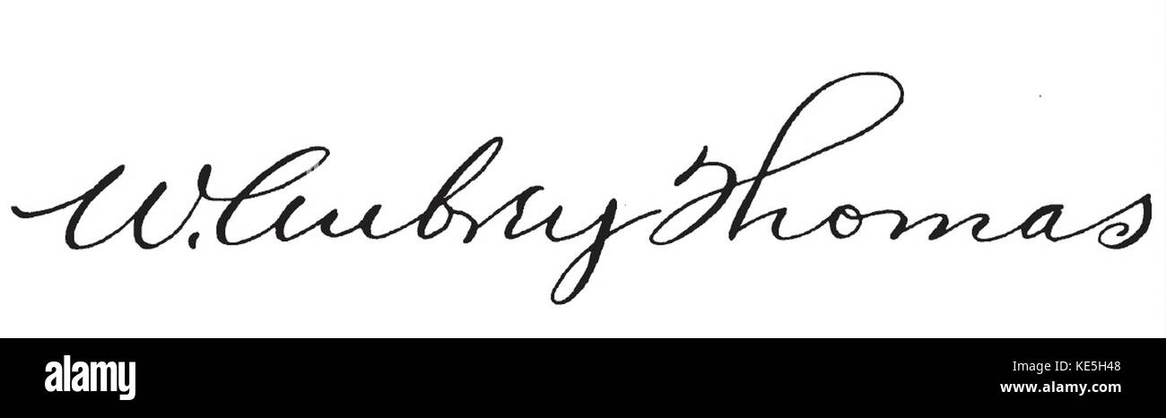 W. Aubrey Thomas signature Stock Photo - Alamy