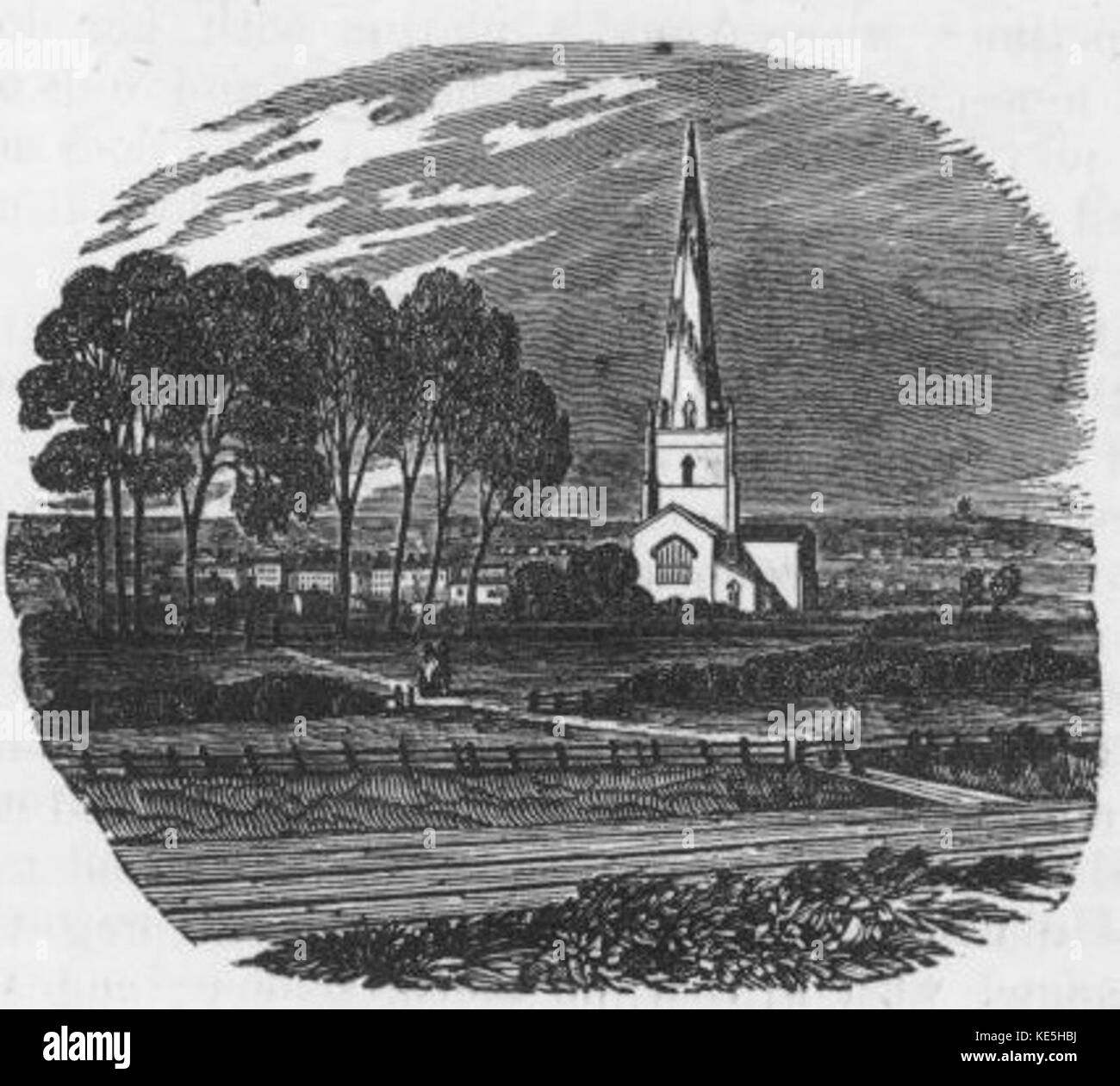 White Church Drawing Stock Photo - Alamy