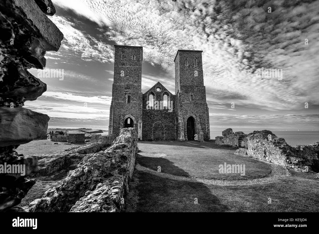 Reculver Towers seen from the eastern side Stock Photo - Alamy