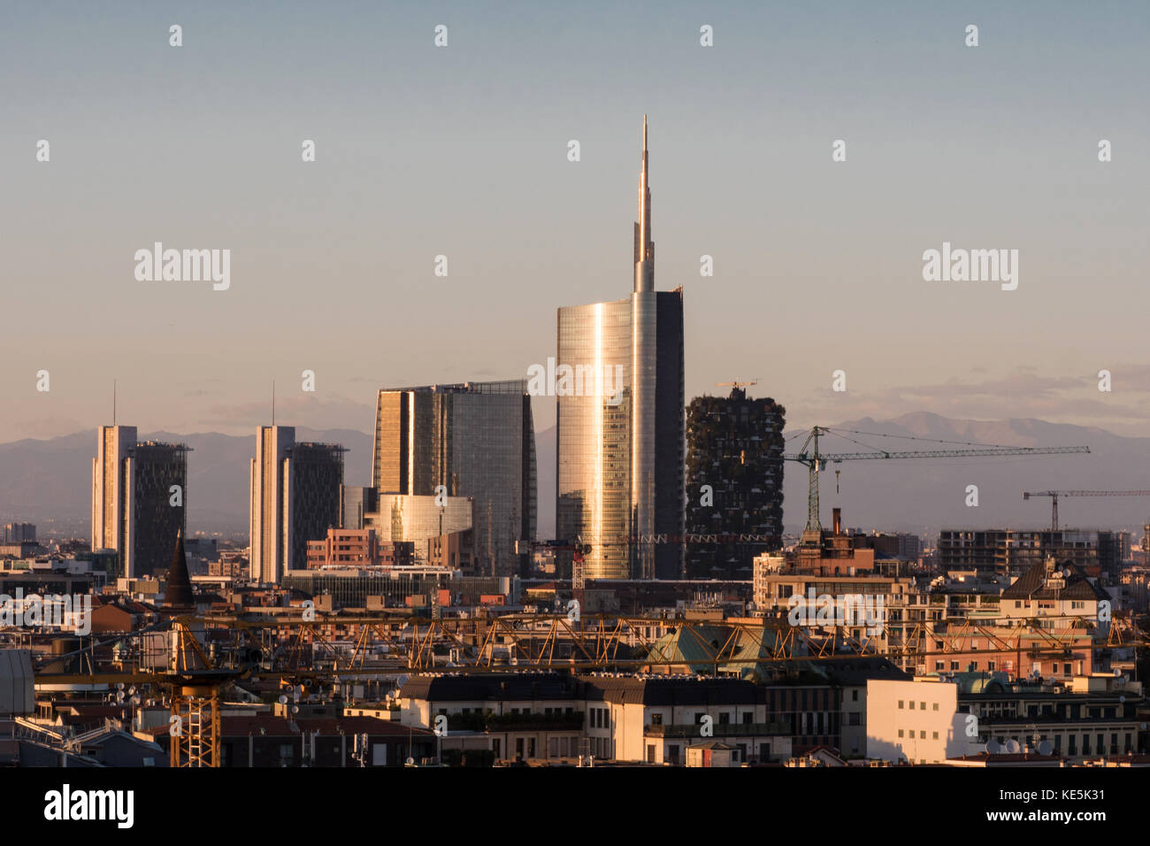 Skyline with new skyscrapers, Milan Italy Stock Photo - Alamy