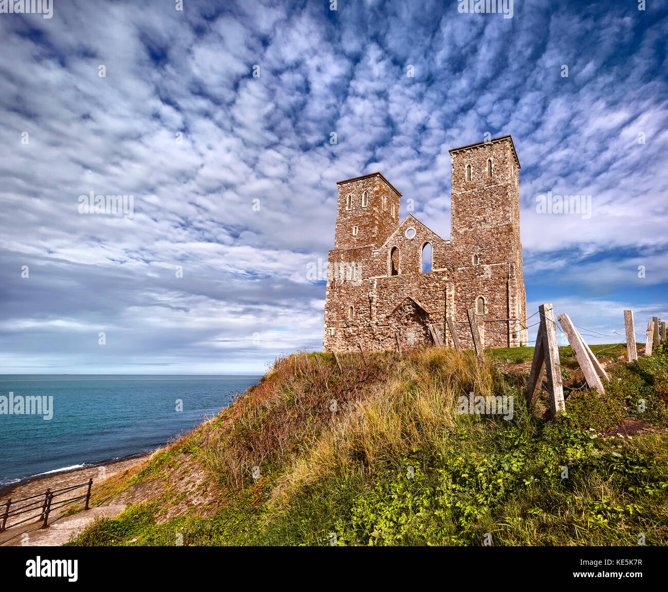 Reculver Towers viewed from the western side Stock Photo - Alamy