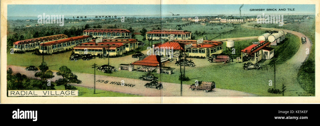 Postcard Radial Village Grimsby Ontario Stock Photo - Alamy