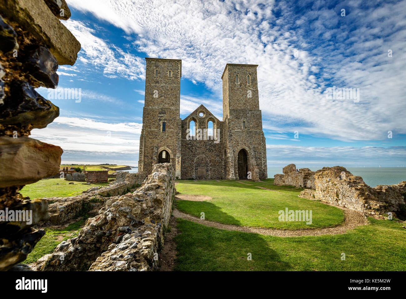 Reculver Towers seen from the eastern side Stock Photo - Alamy