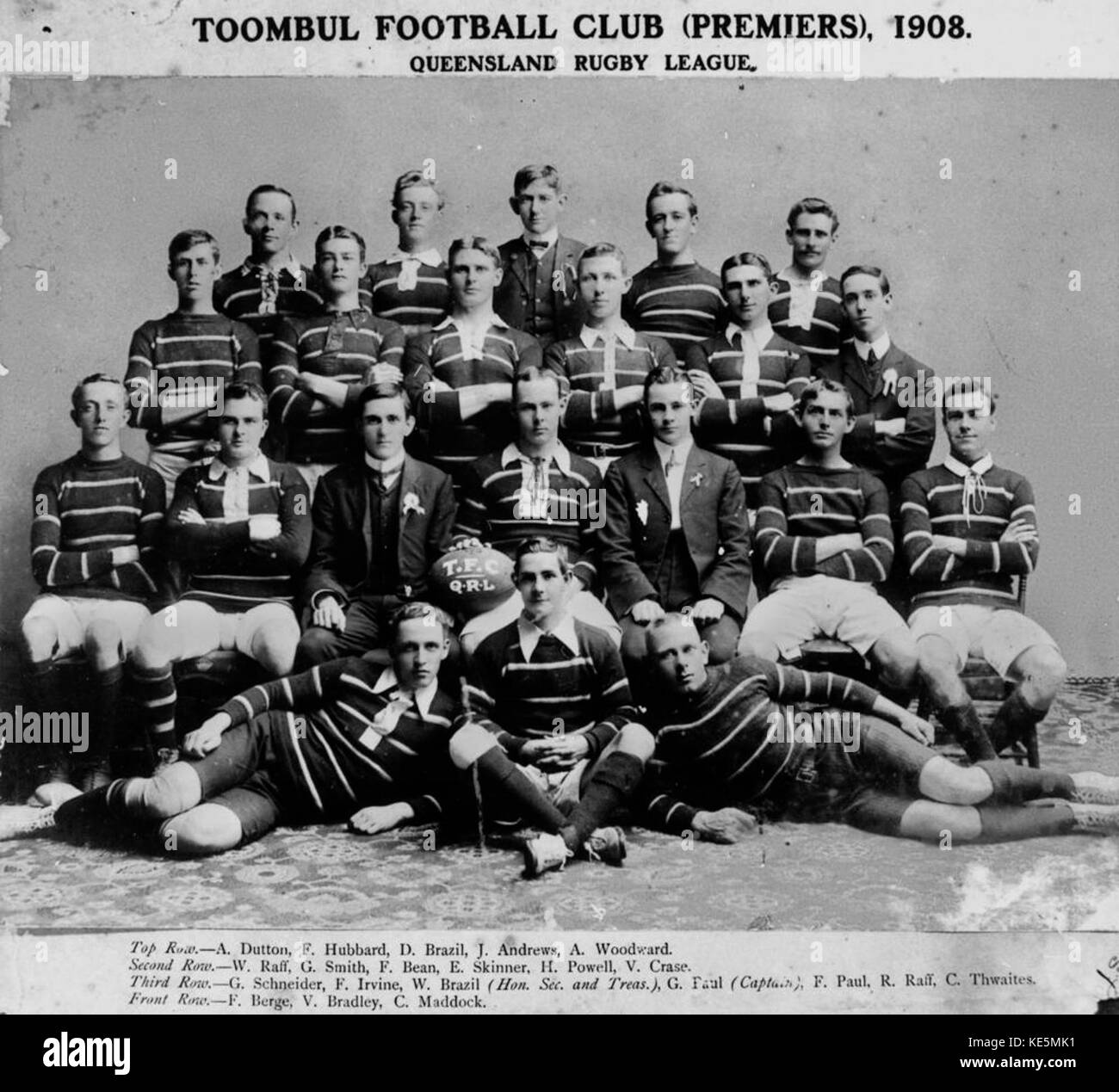 Toombul Football Club (Premiers) 1908 Stock Photo - Alamy