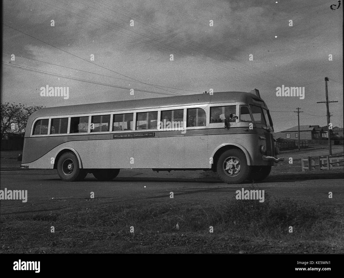 29184 White bus Stock Photo - Alamy