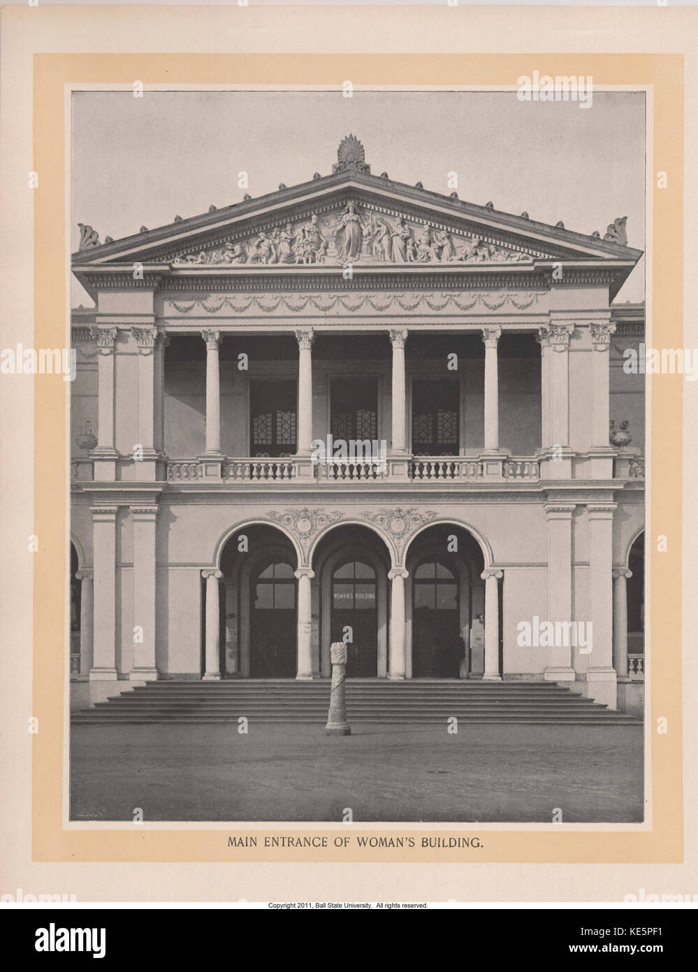 Woman's Building, Main Entrance, William Henry Jackson, 1893 Stock ...