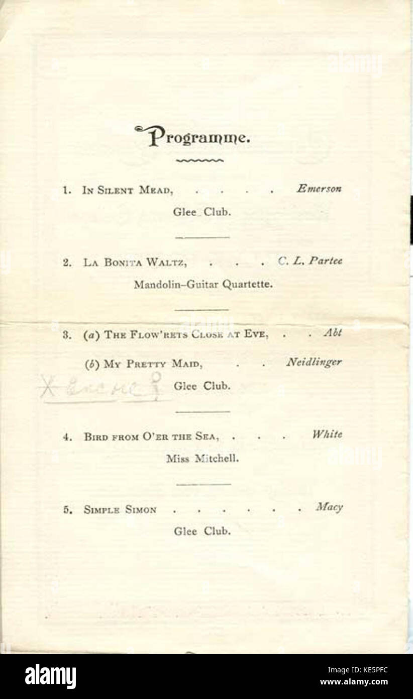 Old concert program hi-res stock photography and images - Alamy