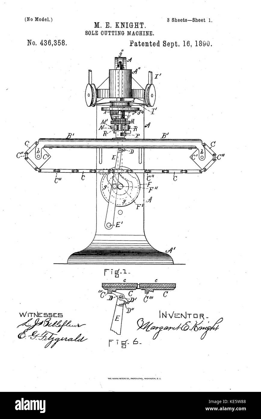 US436358 Sole cutting machine (1 Stock Photo - Alamy
